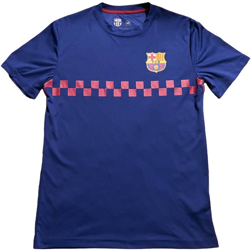 Fc Barcelona Training Soccer Football Jersey Tee Chec… - Gem